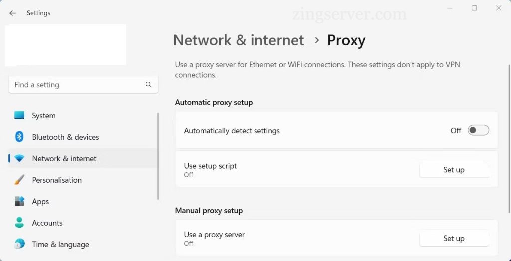 Cách tắt hoặc vô hiệu hóa cài đặt proxy trên Windows 11 - ZingProxy.com